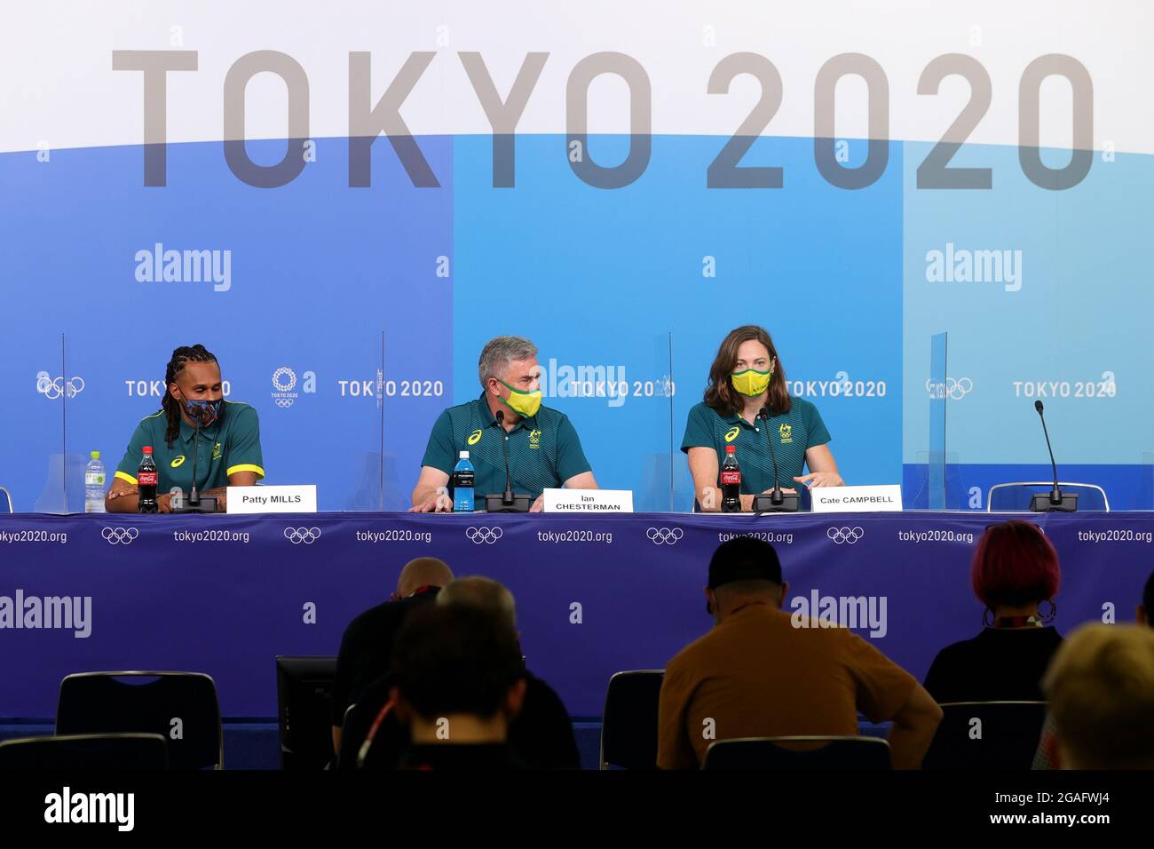 Tokyo, Japan, 22 July, 2021. Patty Mills, Cate Campbell and Ian ...