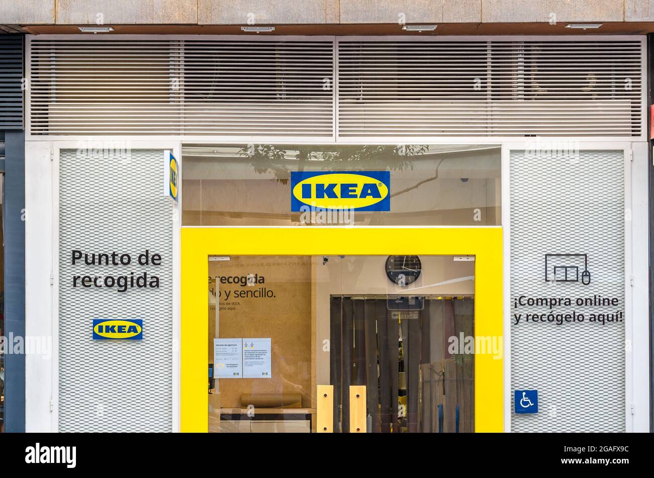 MADRID, SPAIN – JULY 23, 2021: Facade of IKEA store in Goya Street ...