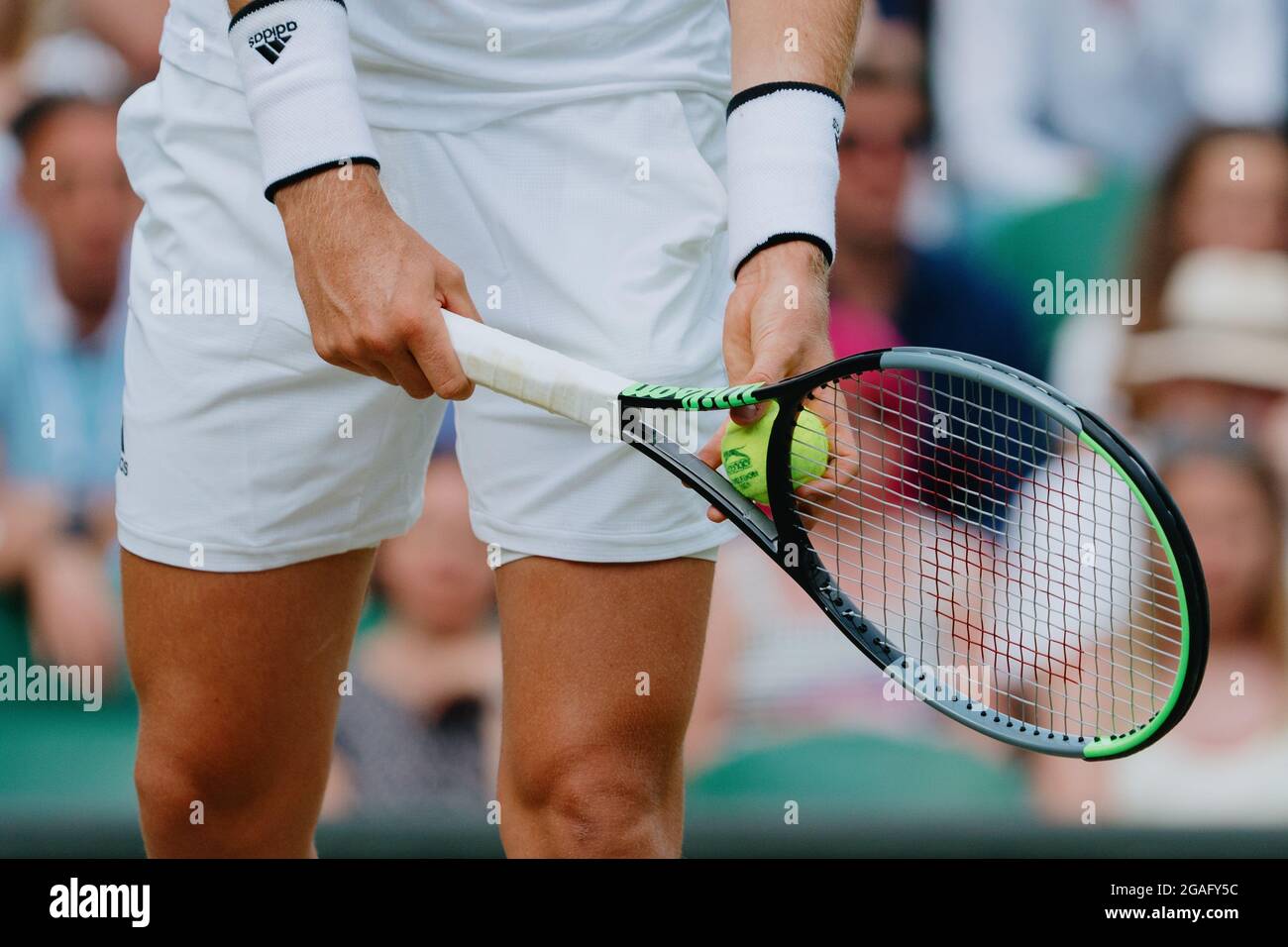 Sebastian Korda of the USA in action on Centre Court during The ...