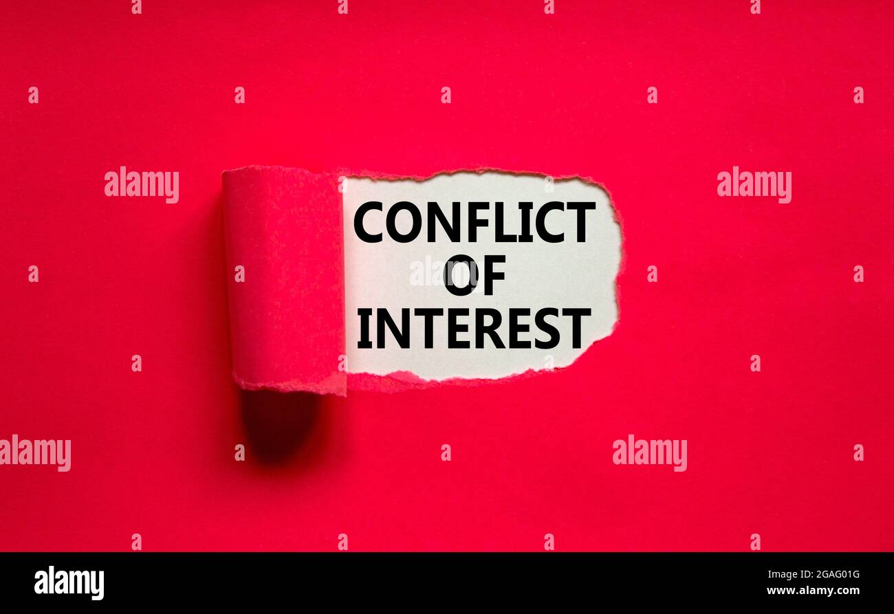 Conflict of interest symbol. Words 'Conflict of interest' appearing ...