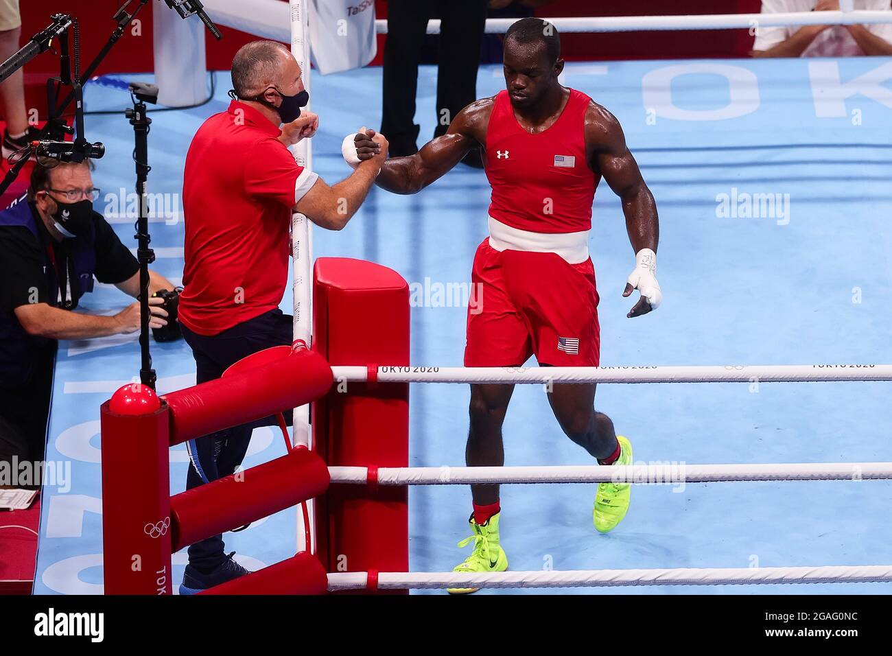 Tokyo, Japan, 26 July, 2021. Troy Isley of USA wins the fight during ...