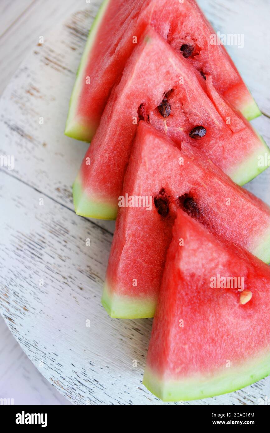 Sliced watermelon closeup Stock Photo - Alamy