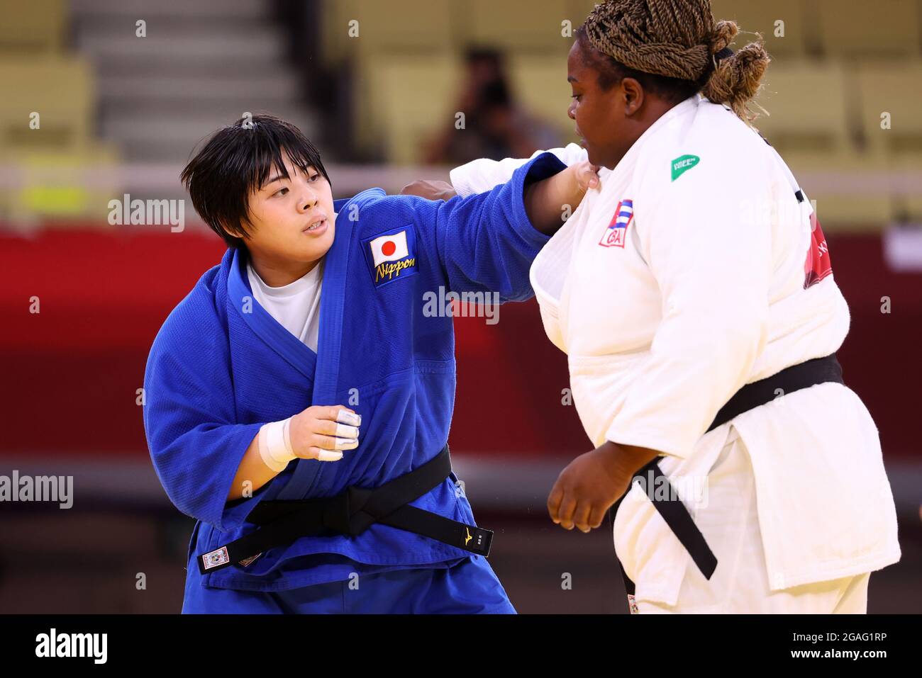 Tokyo, Japan. 30th July, 2021. (L to R) Akira Sone (JPN), Ortiz Idalys ...