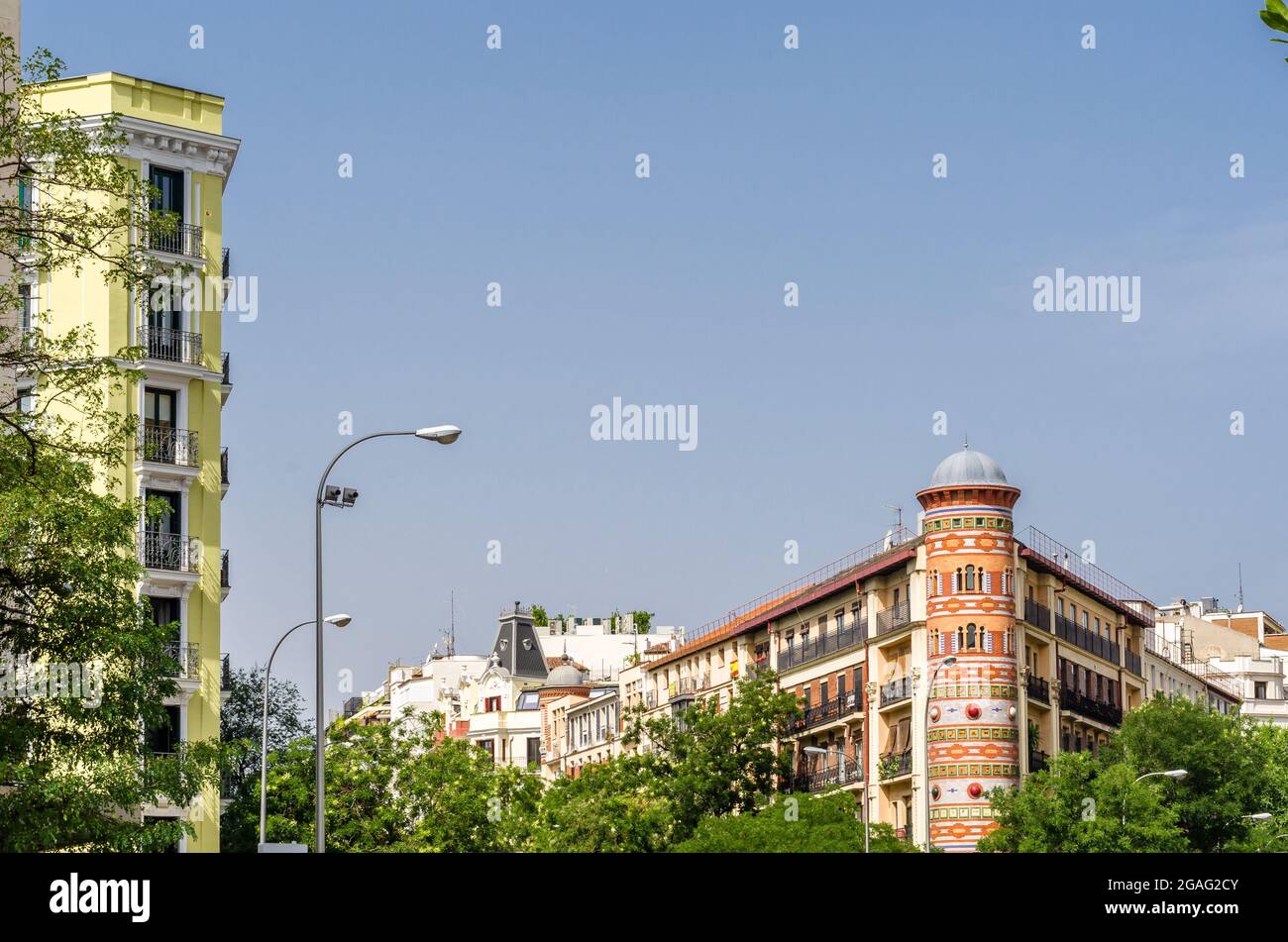 Urban scene, architecture detail in Madrid, Spain Stock Photo - Alamy