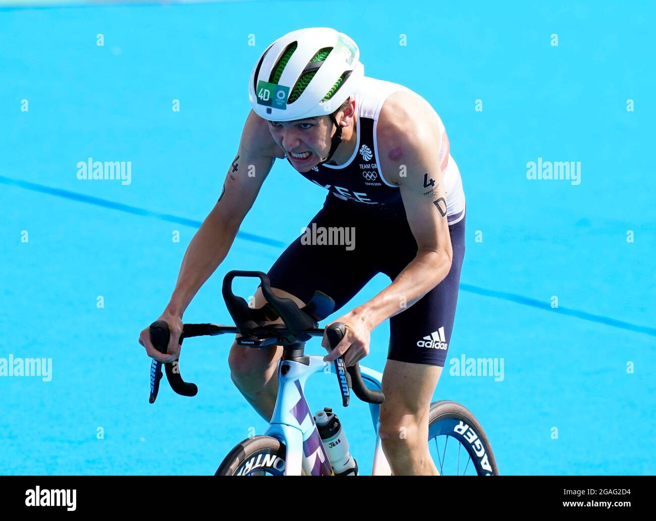 Great Britain's Alex Yee cycling during the Triathlon Mixed Relay at ...