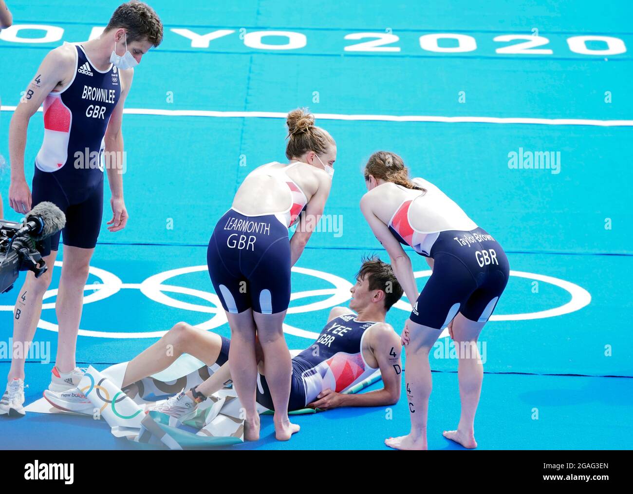 Great Britain's Jonathan Brownlee, Jessica Learmonth, Alex Yee, and ...