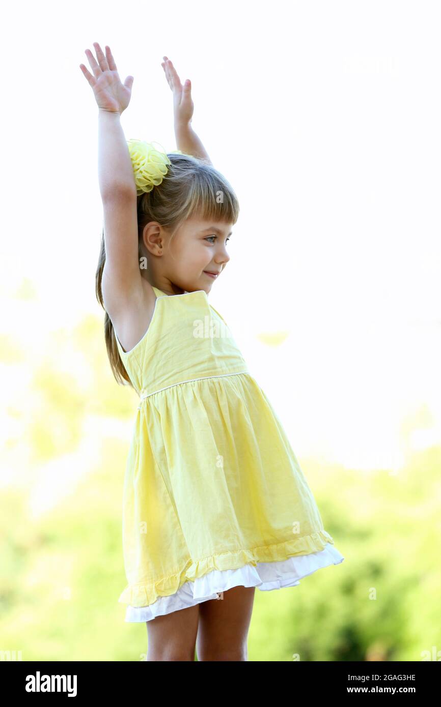 Little girl outside Stock Photo - Alamy