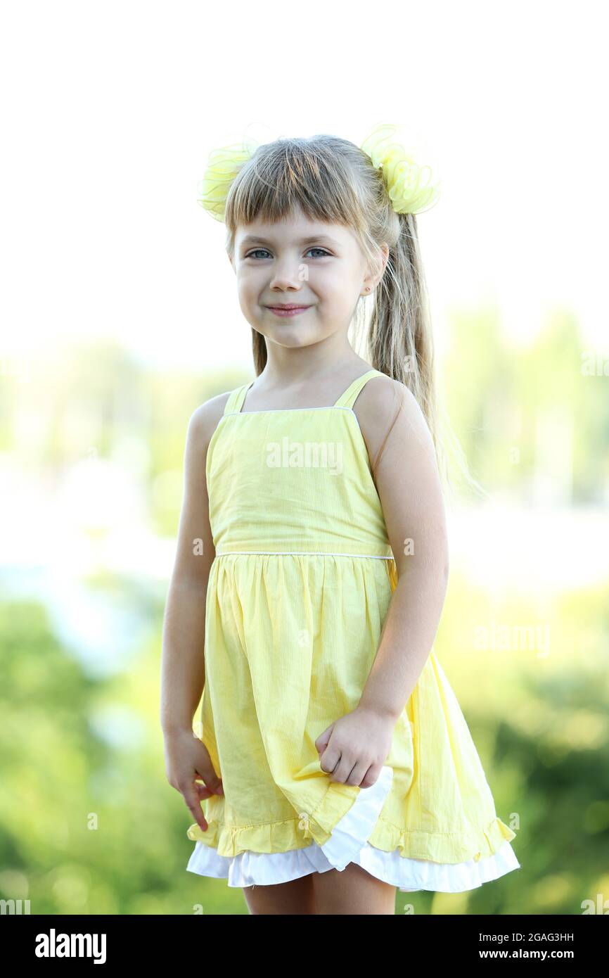 Little girl outside Stock Photo - Alamy