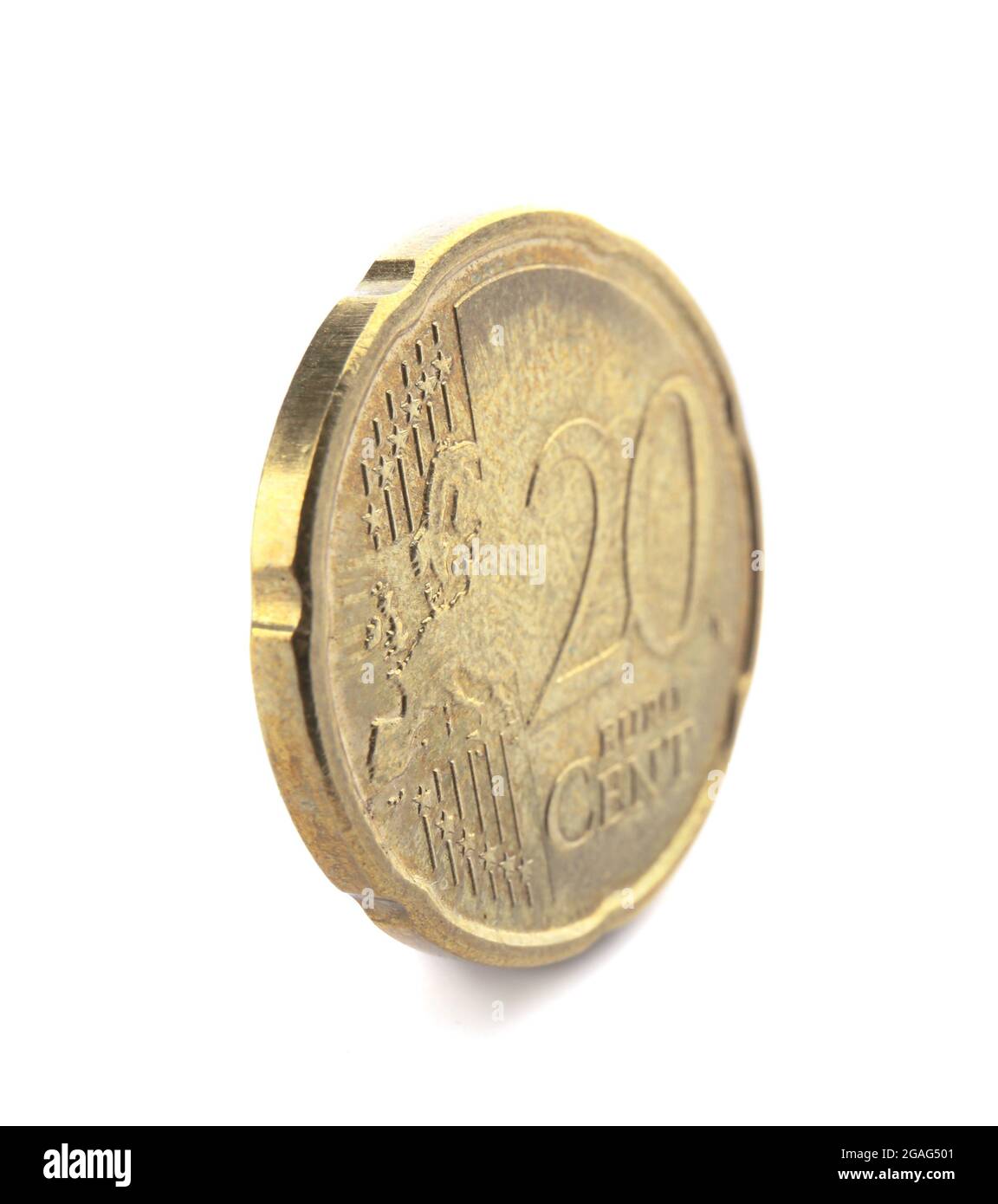 Twenty cent coin isolated on white background Stock Photo - Alamy