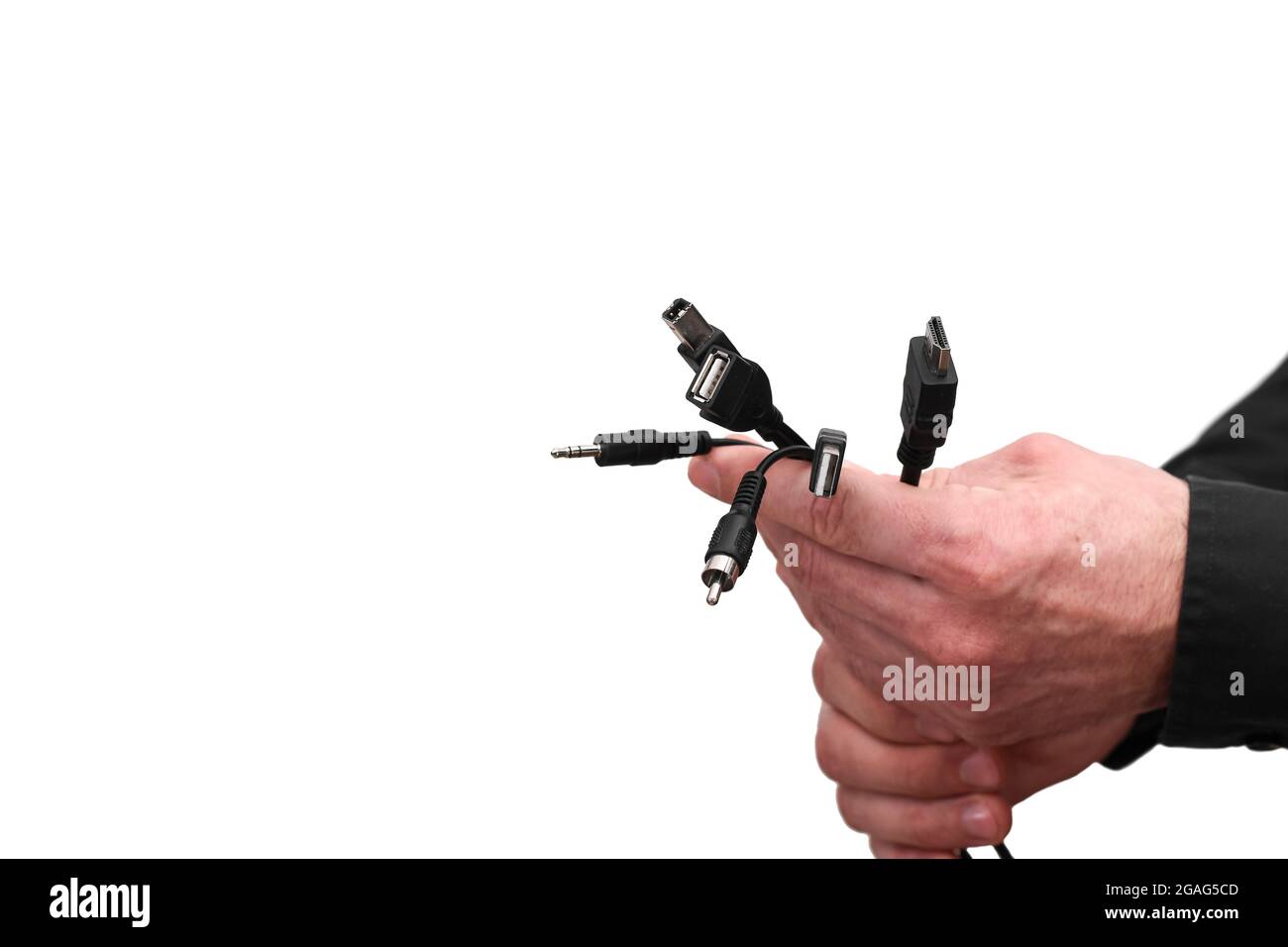 Hand holding audio cable hi-res stock photography and images - Alamy