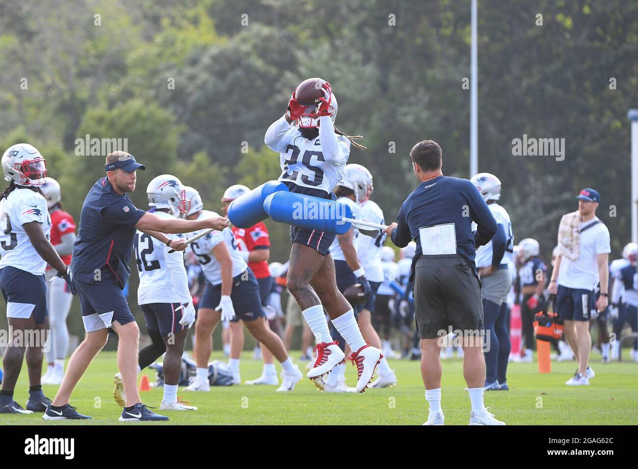 Friday, July 30, 2021: New England Patriots running back Brandon Bolden ...