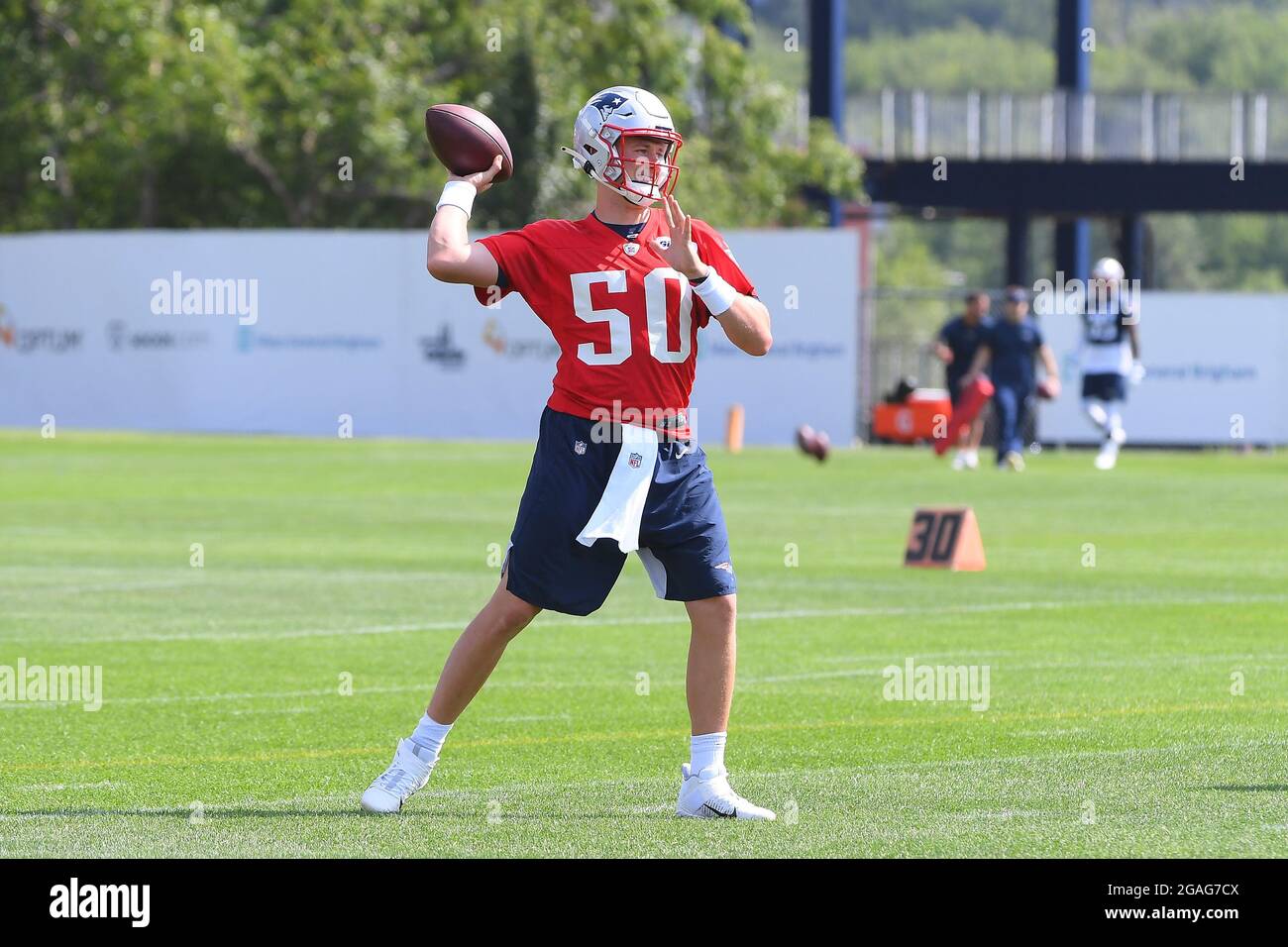 Friday, July 30, 2021: New England Patriots quarterback Mac Jones (50 ...