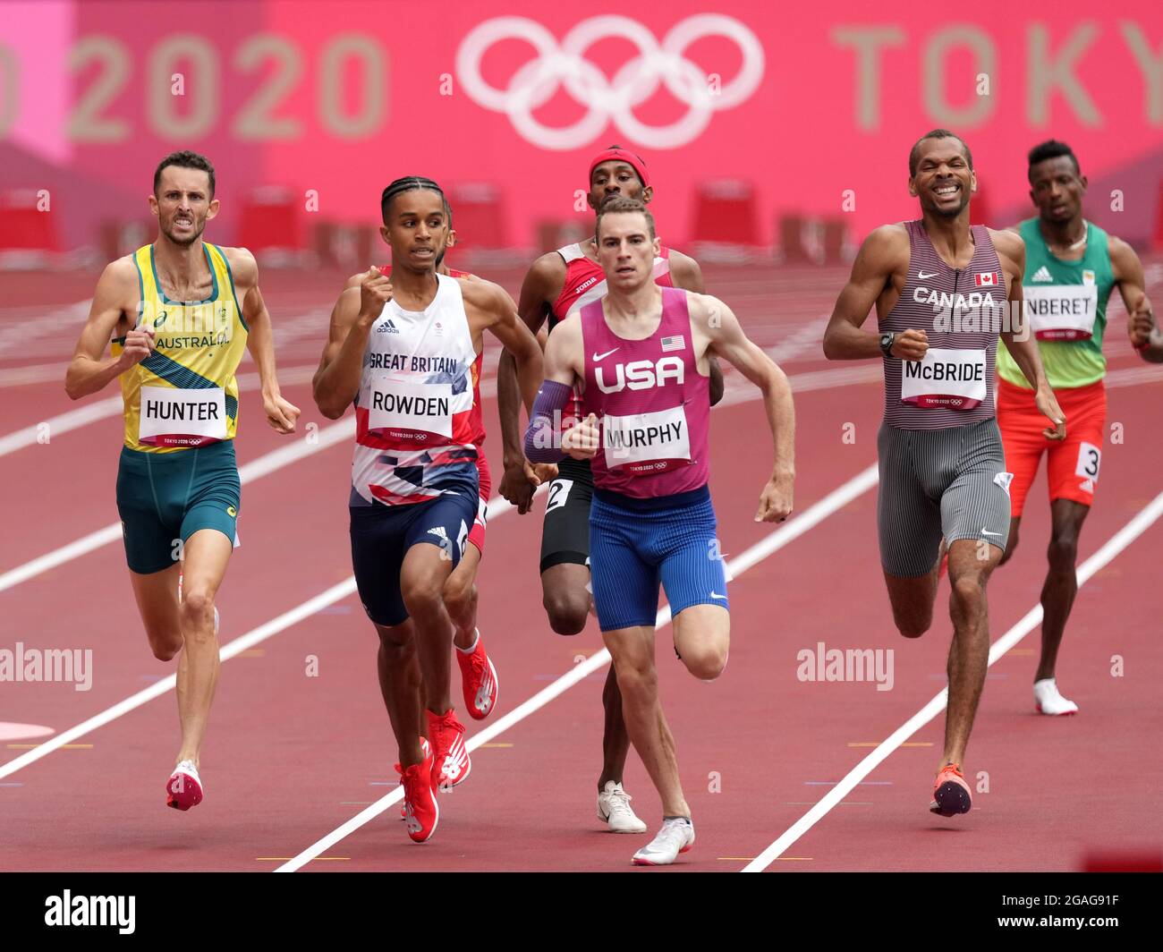 Great Britain's Daniel Rowden (second left) in the Men's 800m Heat 3 at ...