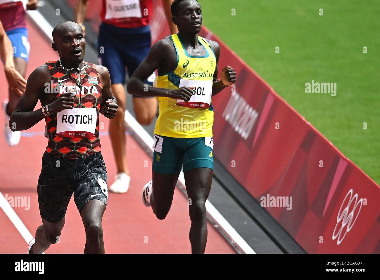 Tokyo, Japan. 31st July, 2021. Ferguson Cheruiyot Rotich (L) of Kenya ...