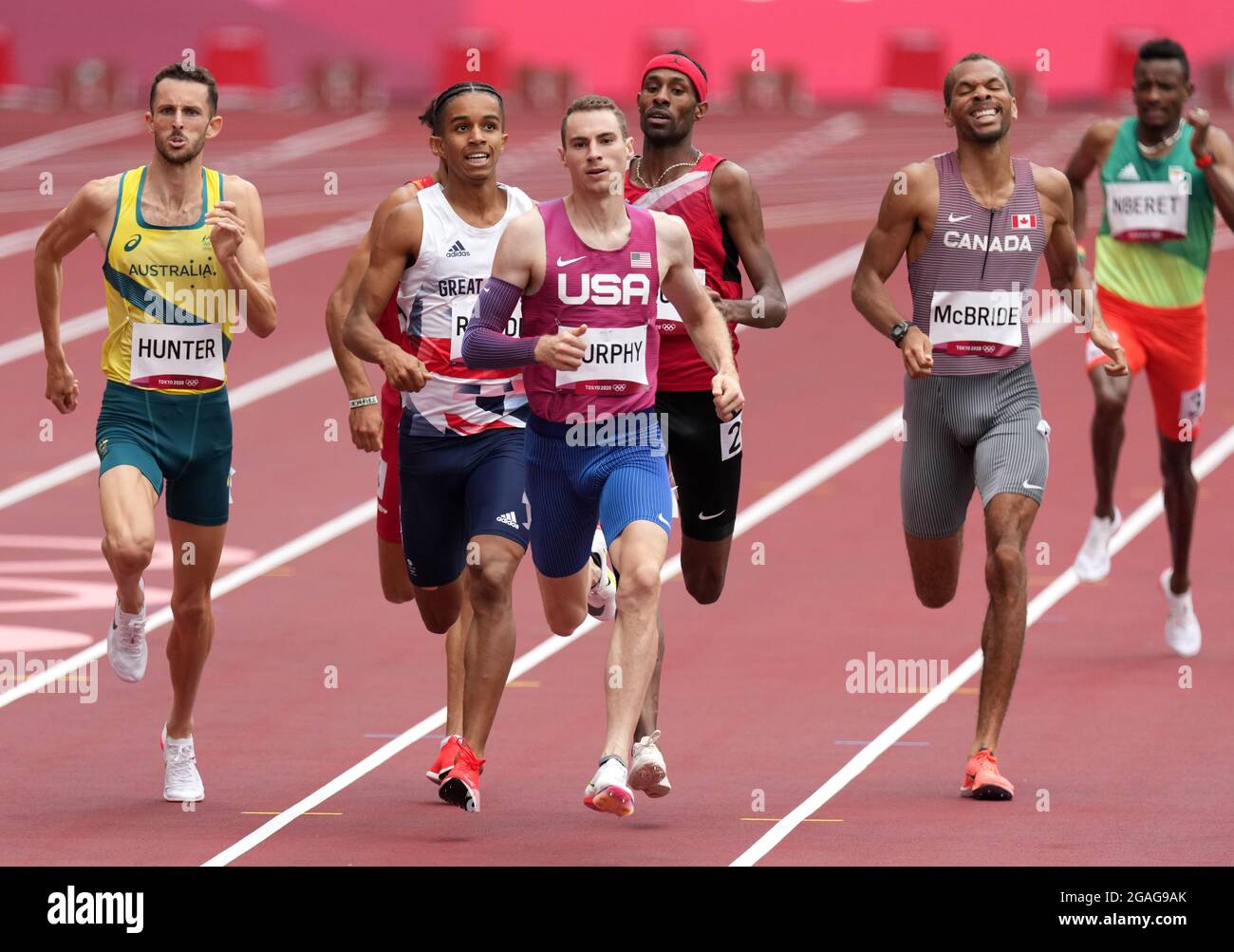 Great Britain's Daniel Rowden (second left) in the Men's 800m Heat 3 at ...
