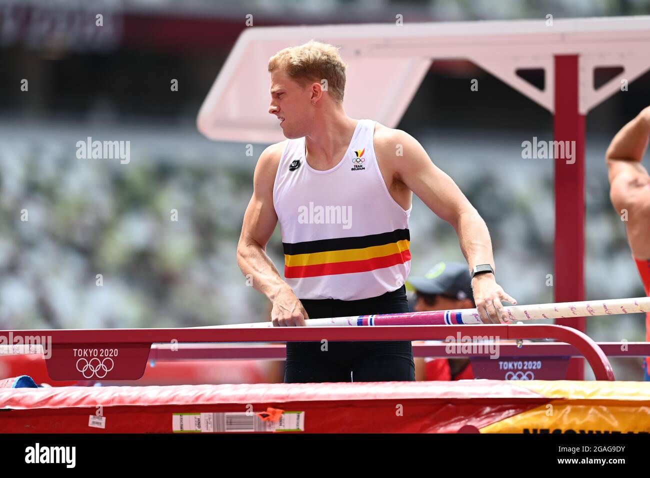 Belgian Ben Broeders pictured before the heats of the men's pole vault ...