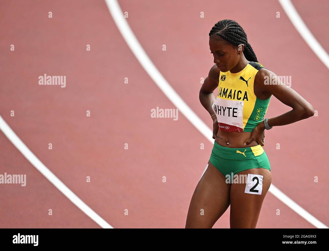 Tokyo, Japan. 31st July, 2021. Ronda Whyte of Jamaica reacts during the ...