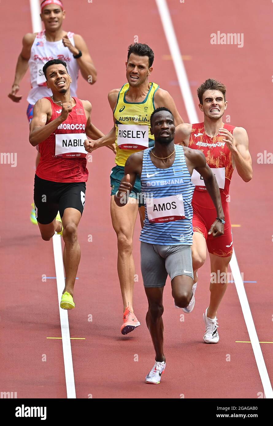 Tokyo, Japan. 31st July, 2021. Nijel Amos (C) of Botswana competes ...