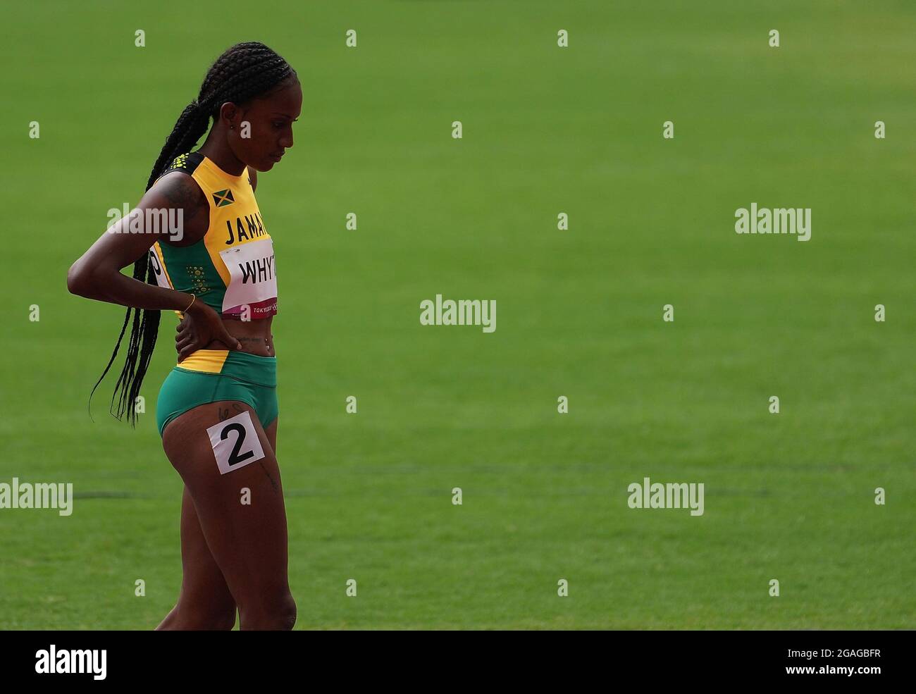Tokyo, Japan. 31st July, 2021. Ronda Whyte of Jamaica reacts during the ...