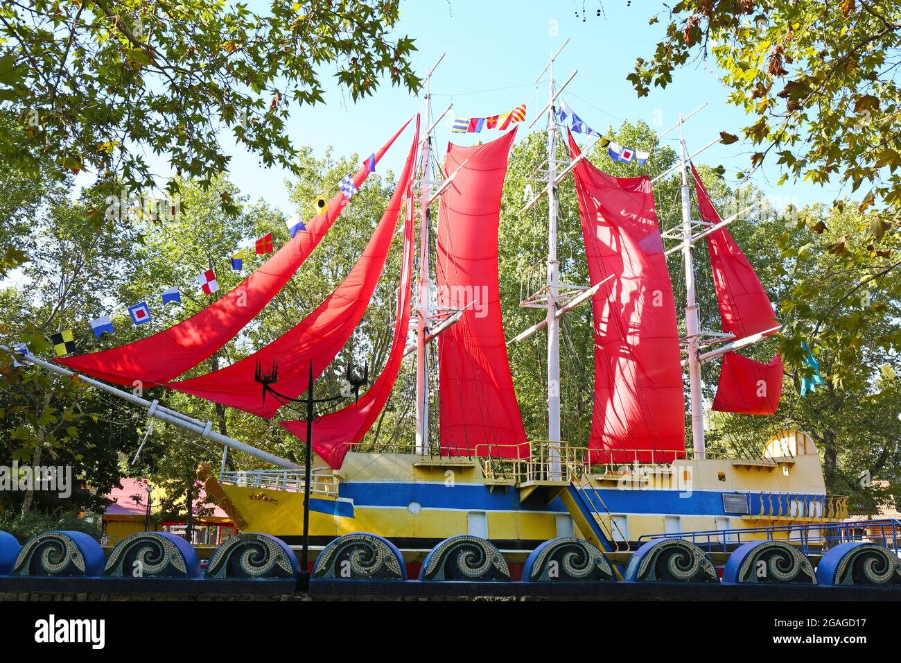 Ship with scarlet sails Stock Photo - Alamy