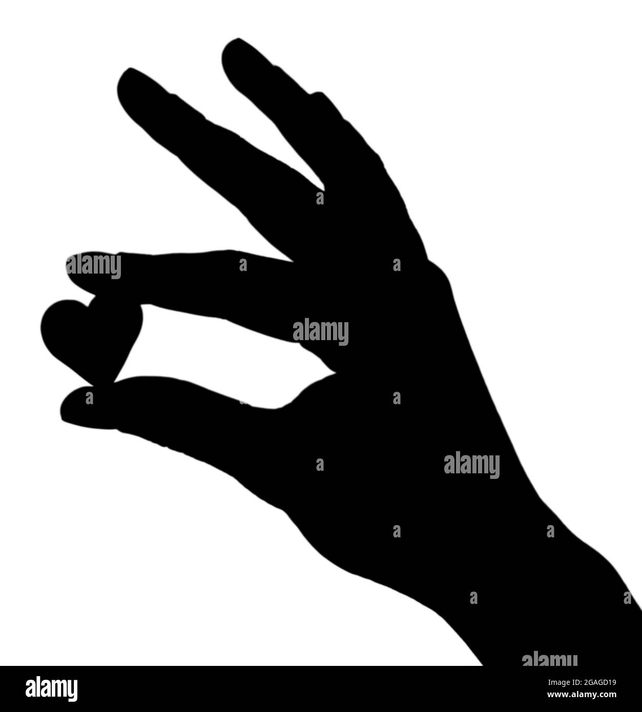 Silhouettes of hand, isolated on white Stock Photo - Alamy