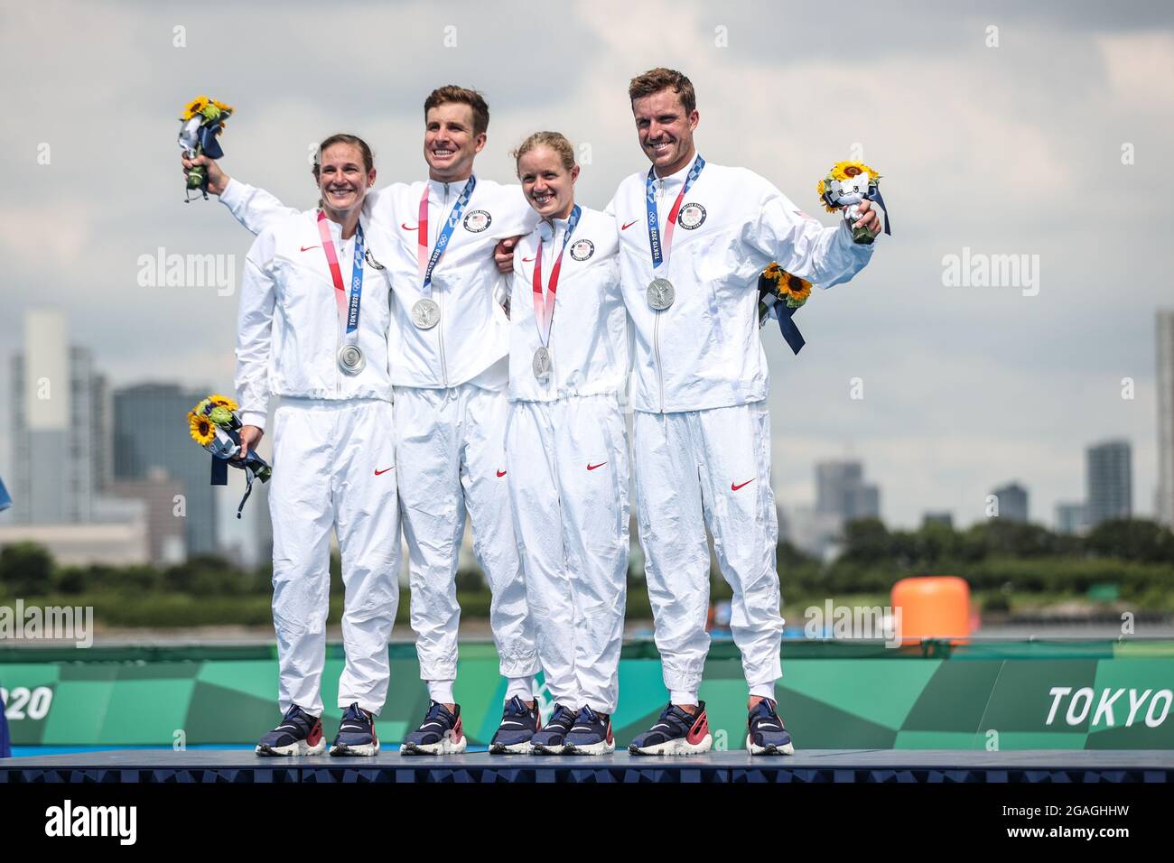 Tokyo, Japan. 31st July, 2021. Athletes of the United States pose ...