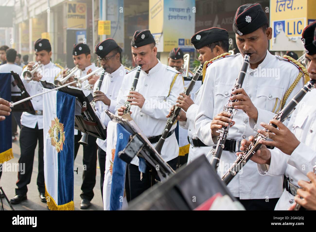 KOLKATA, WEST BENGAL , INDIA - FEBRUARY 7TH 2016 : Kolkata Police Force ...