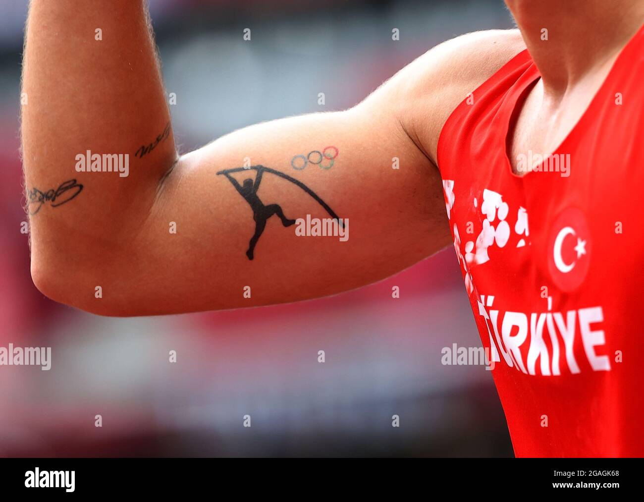Tokyo, Japan. 31st July, 2021. Ersu Sasma of Turkey warms up during the ...