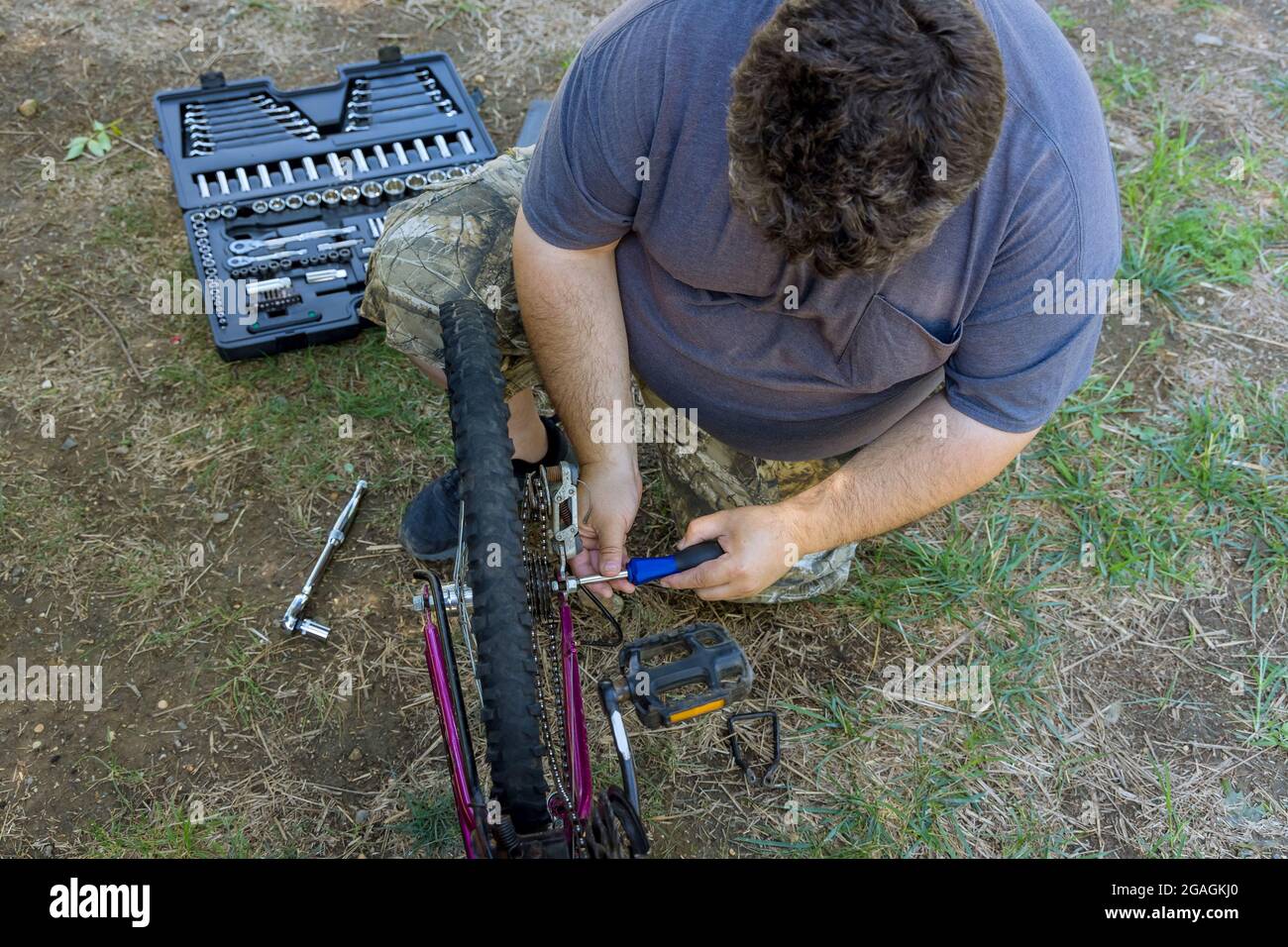 Bicycle mechanic work process in hi-res stock photography and images ...