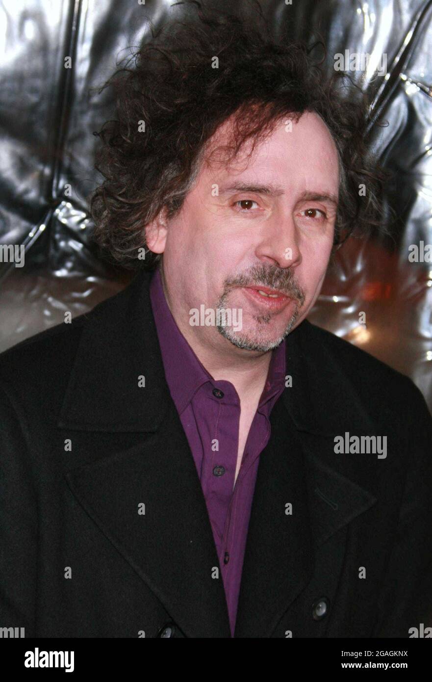 Tim Burton attends the premiere of Dreamworks/Warner Bros. Pictures ...