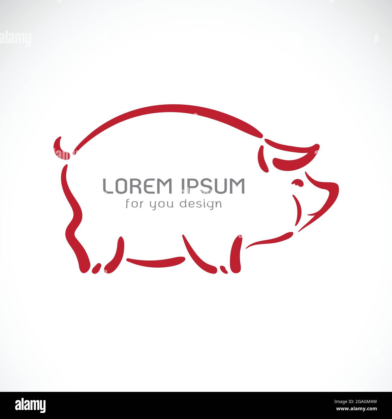 Vector of pig design on white background,. Farm animals. Easy editable ...