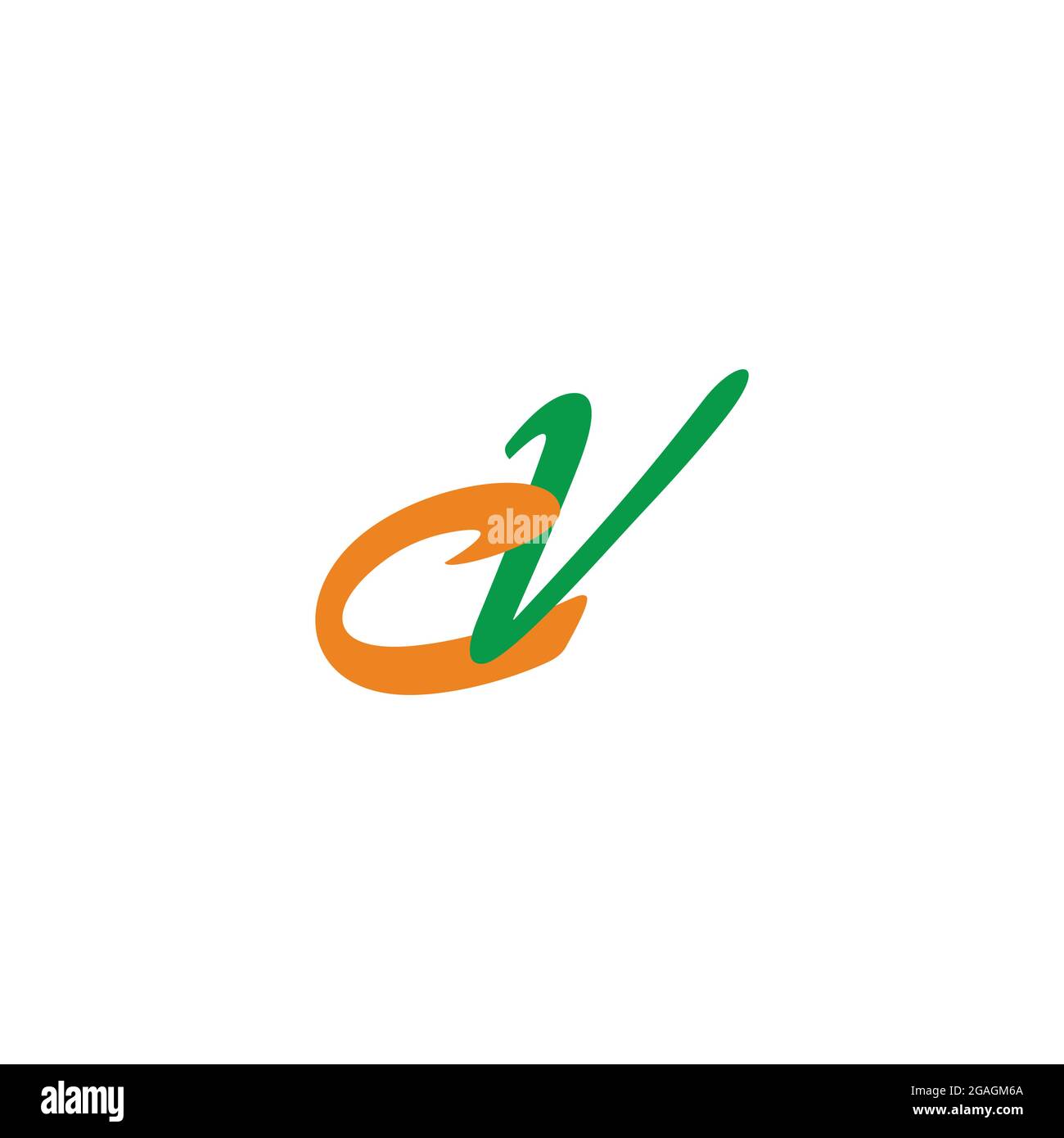letter cv simple swoosh arrow colorful logo vector Stock Vector Image ...