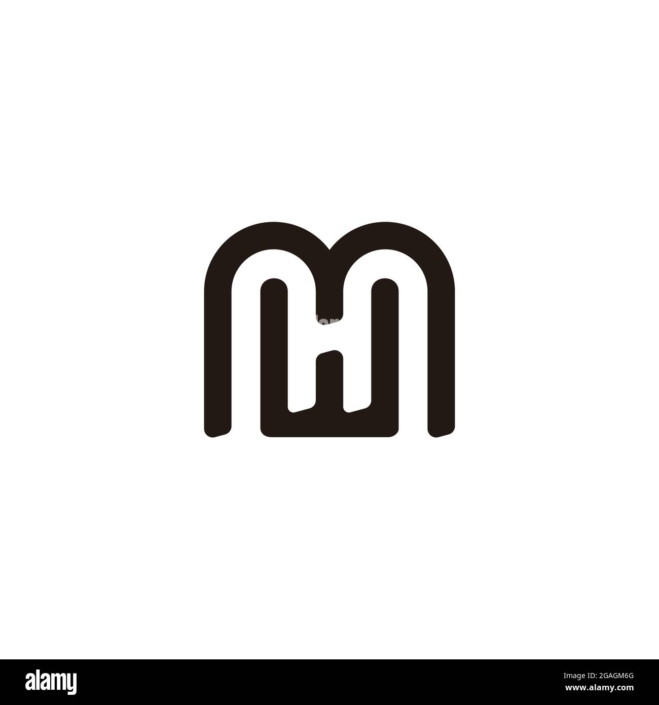 letter mh simple linear flat geometric logo vector Stock Vector Image ...