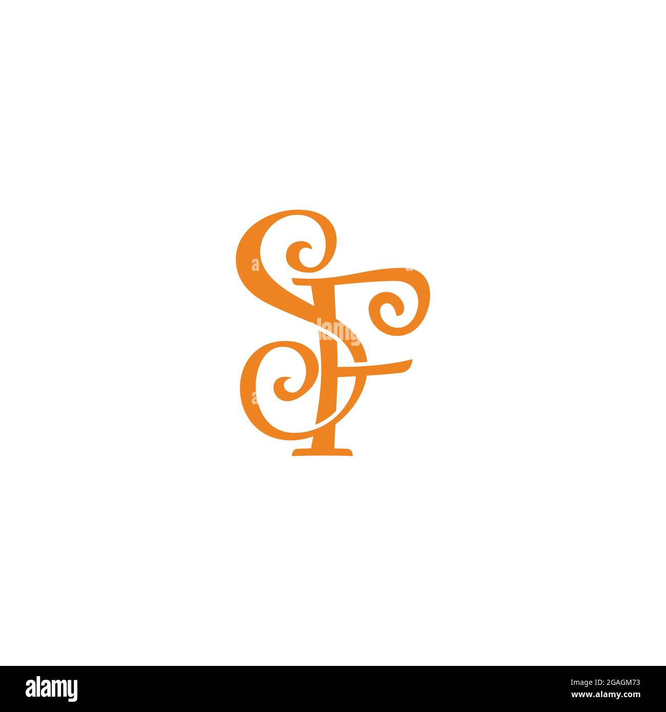 letter sf 3d flat ribbon simple logo vector Stock Vector Image & Art ...