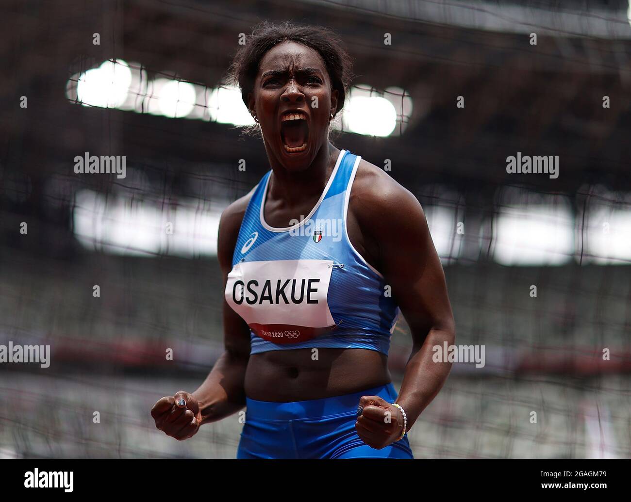 Tokyo, Japan. 31st July, 2021. Daisy Osakue of Italy competes during ...