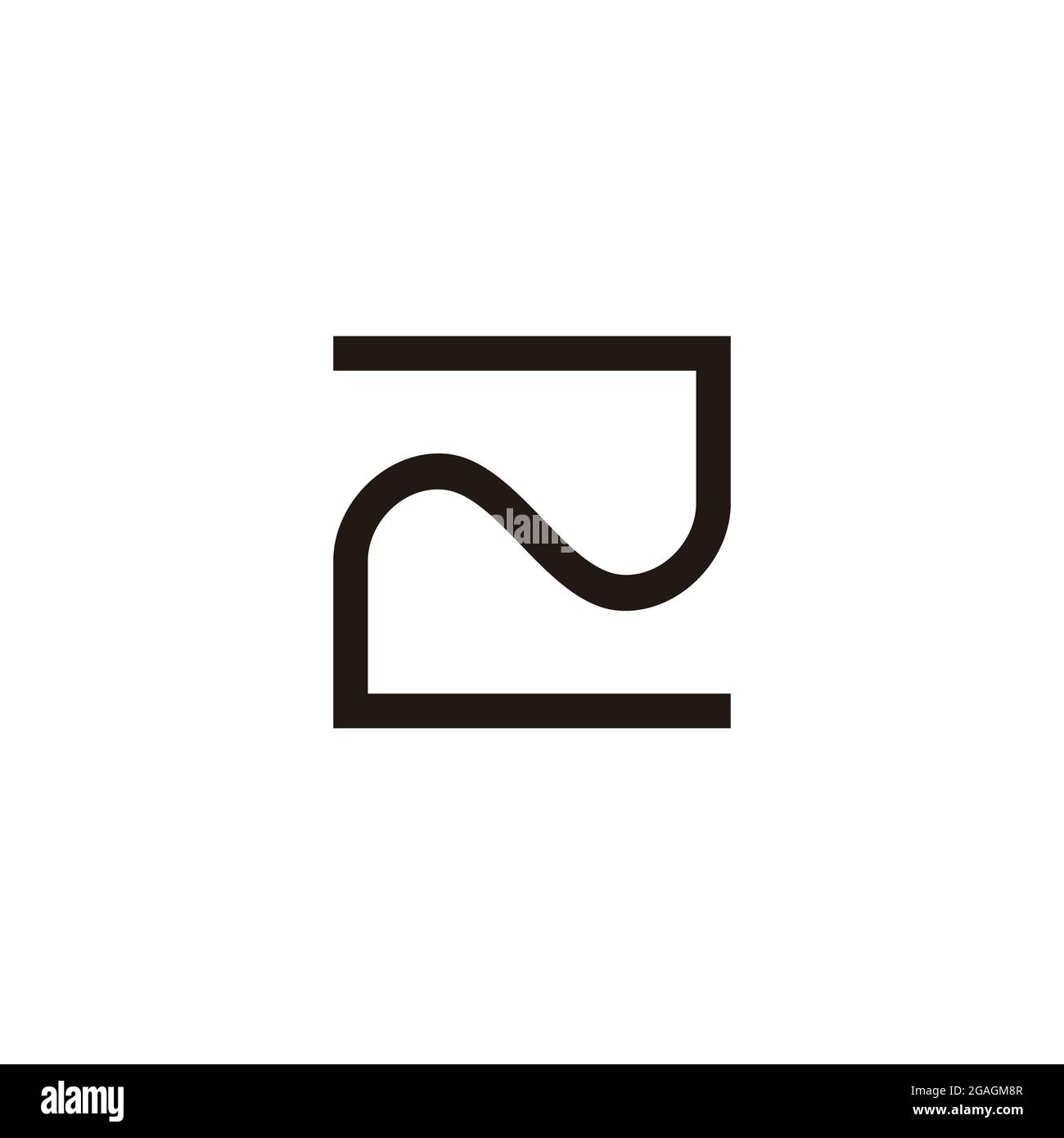 letter z curves wavy geometric line logo vector Stock Vector Image ...