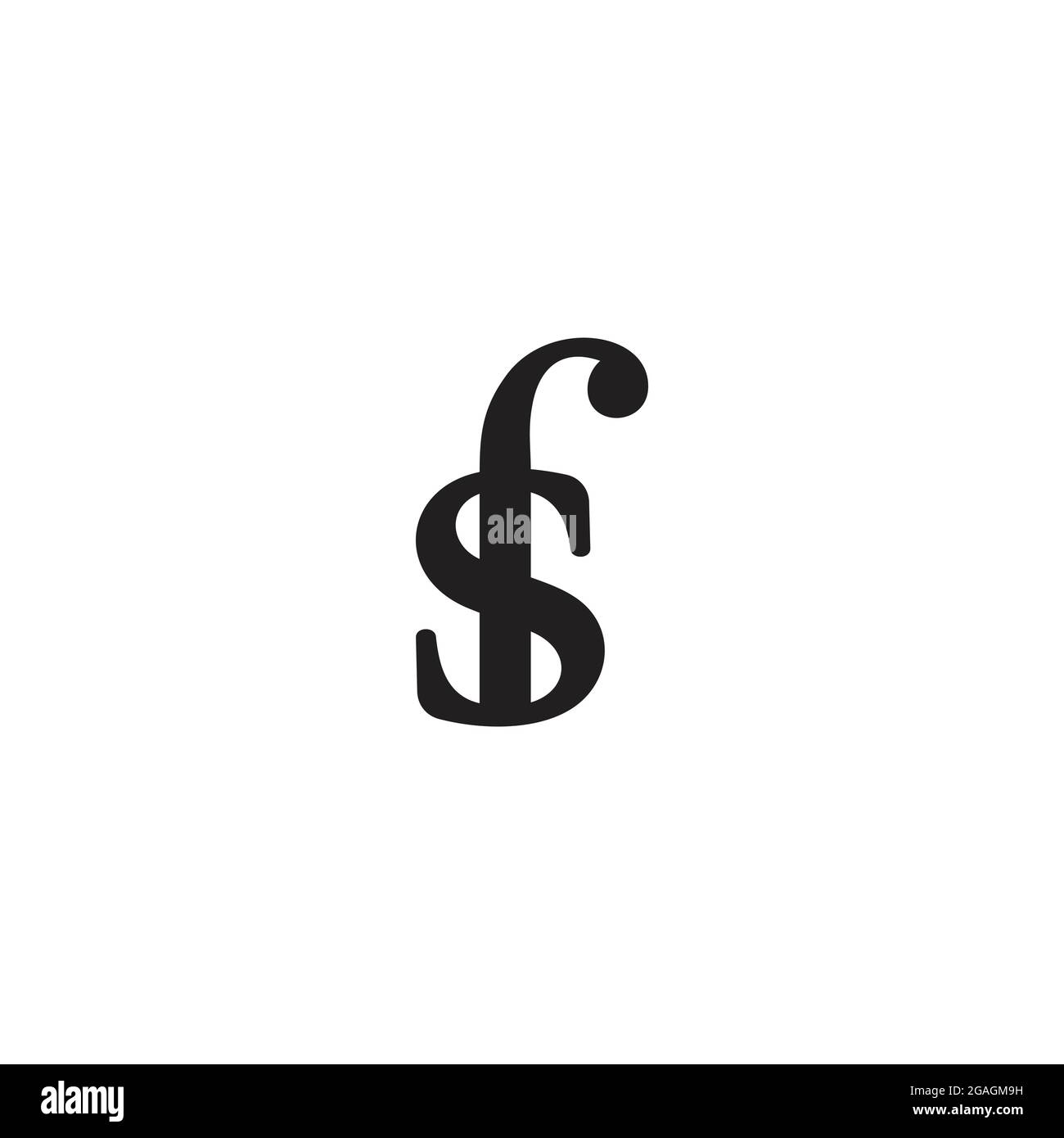 letter fs simple linked font flat design logo vector Stock Vector Image ...