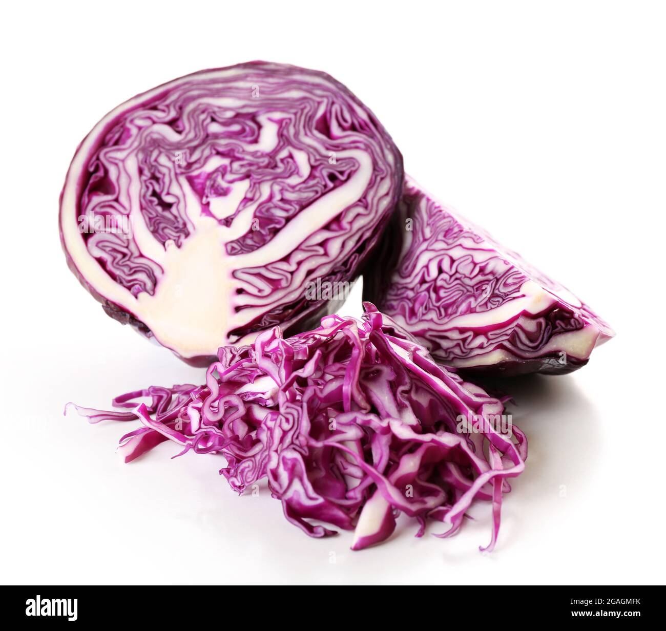 Cut red cabbage isolated on white Stock Photo - Alamy