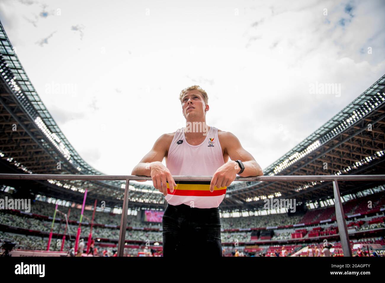 Belgian Athlete Ben Broeders pictured in action during the heats of the ...