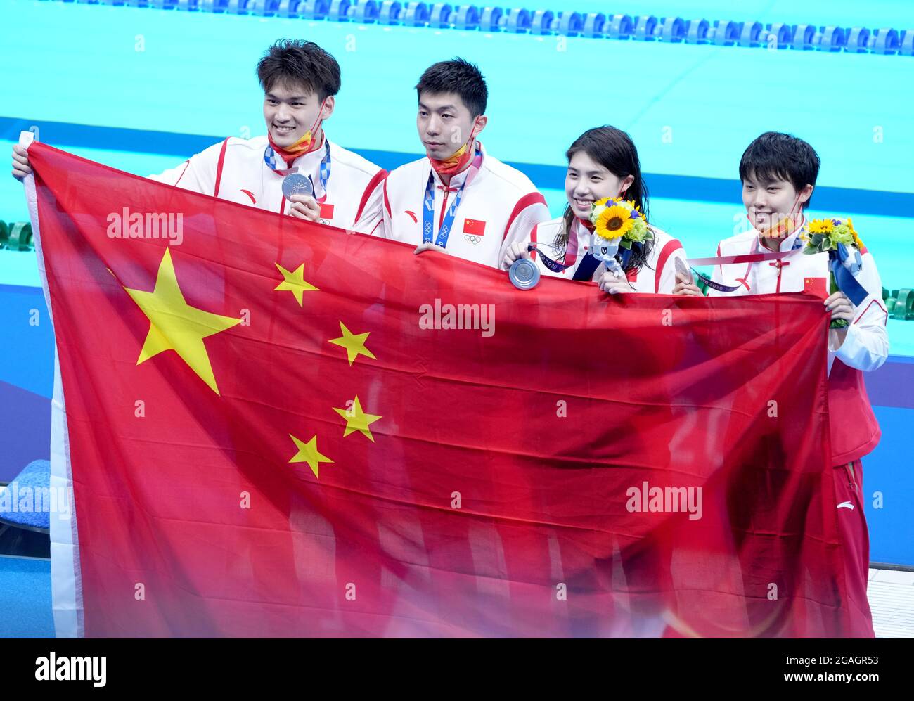 Tokyo, Japan. 31st July, 2021. Xu Jiayu, Yan Zibei, Zhang Yufei and ...