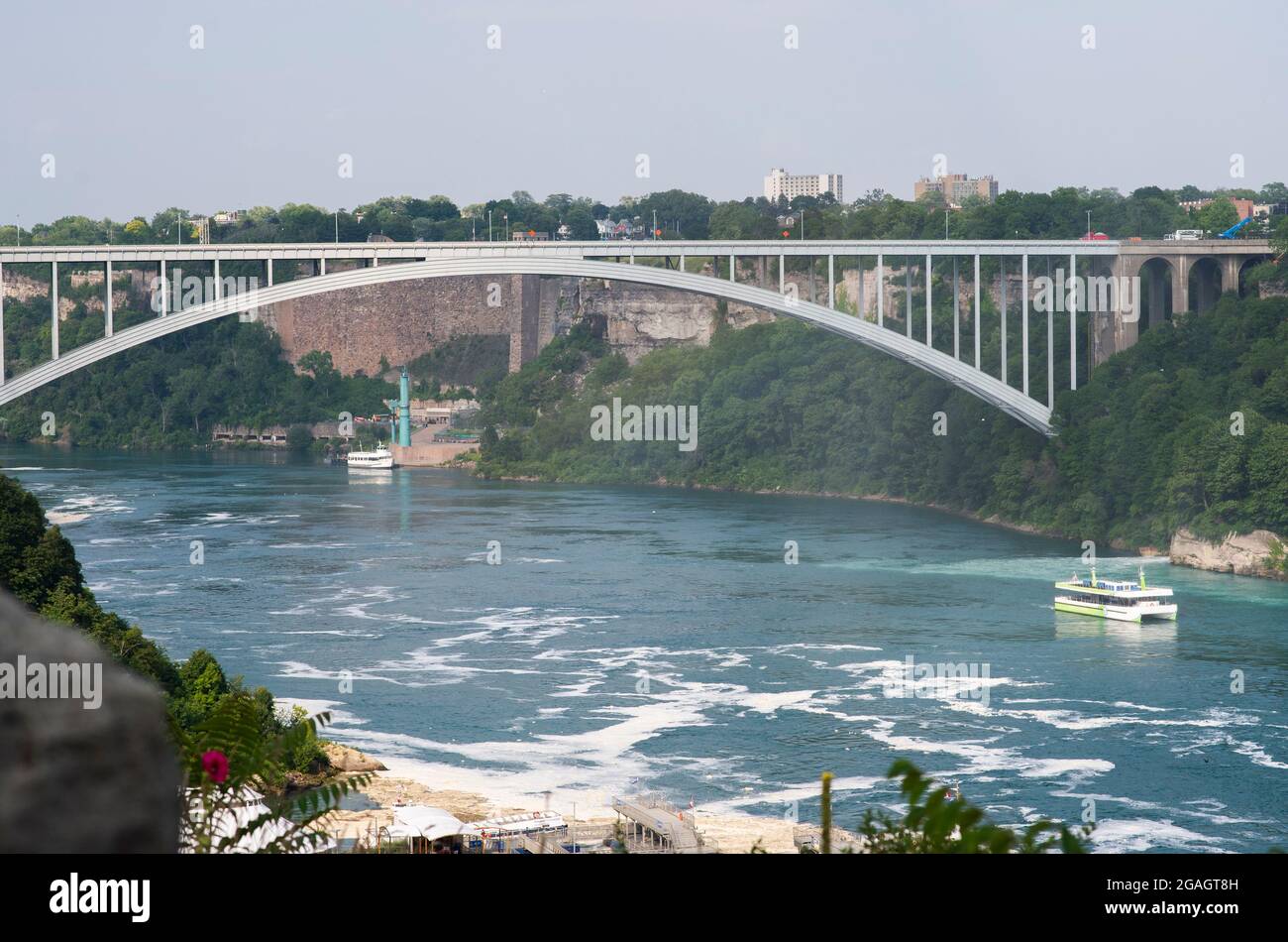 The Rainbow International Bridge is shown in Niagara Falls, Ontario ...