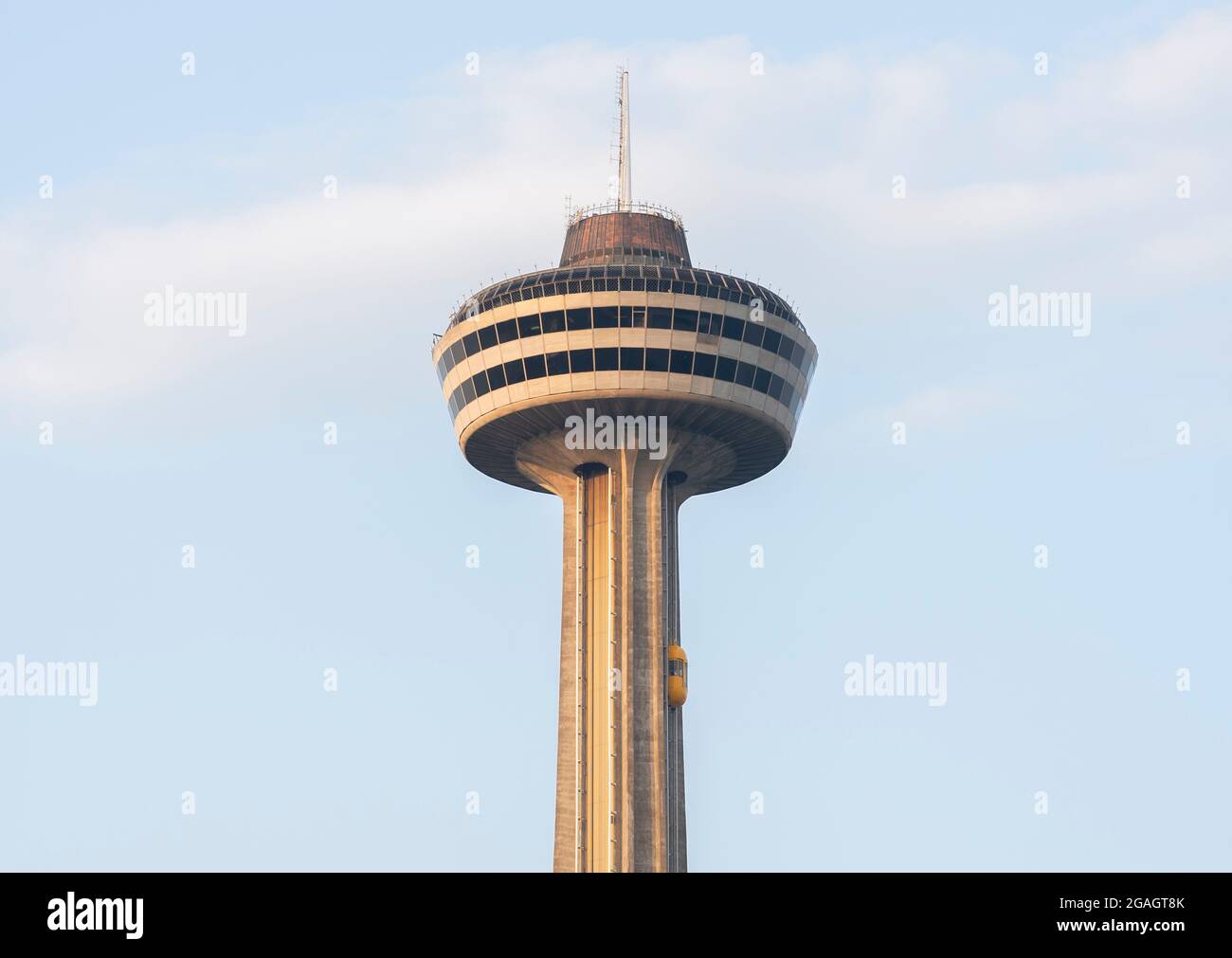 The Skylon Tower is shown in Niagara Falls, Ontario, Canada Stock Photo ...
