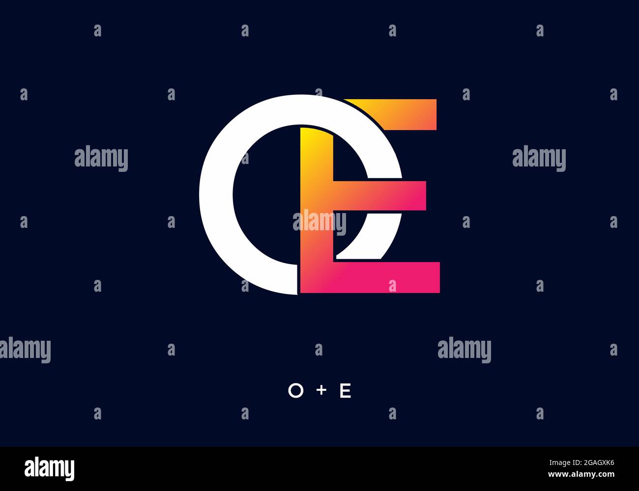 Unique shape of OE initial letter design Stock Vector Image & Art - Alamy