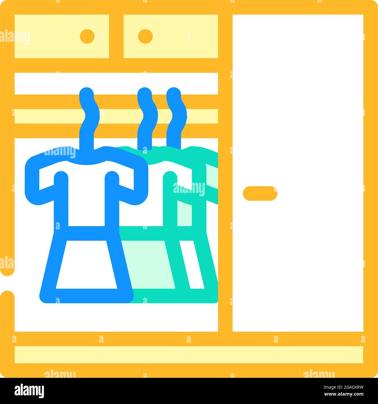 Wardrobe With Clothes Color Icon Vector Illustration Stock Vector Image