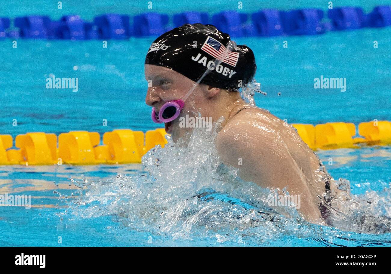 Tokyo, Kanto, Japan. 31st July, 2021. Lydia Jacoby (USA) goggles ...