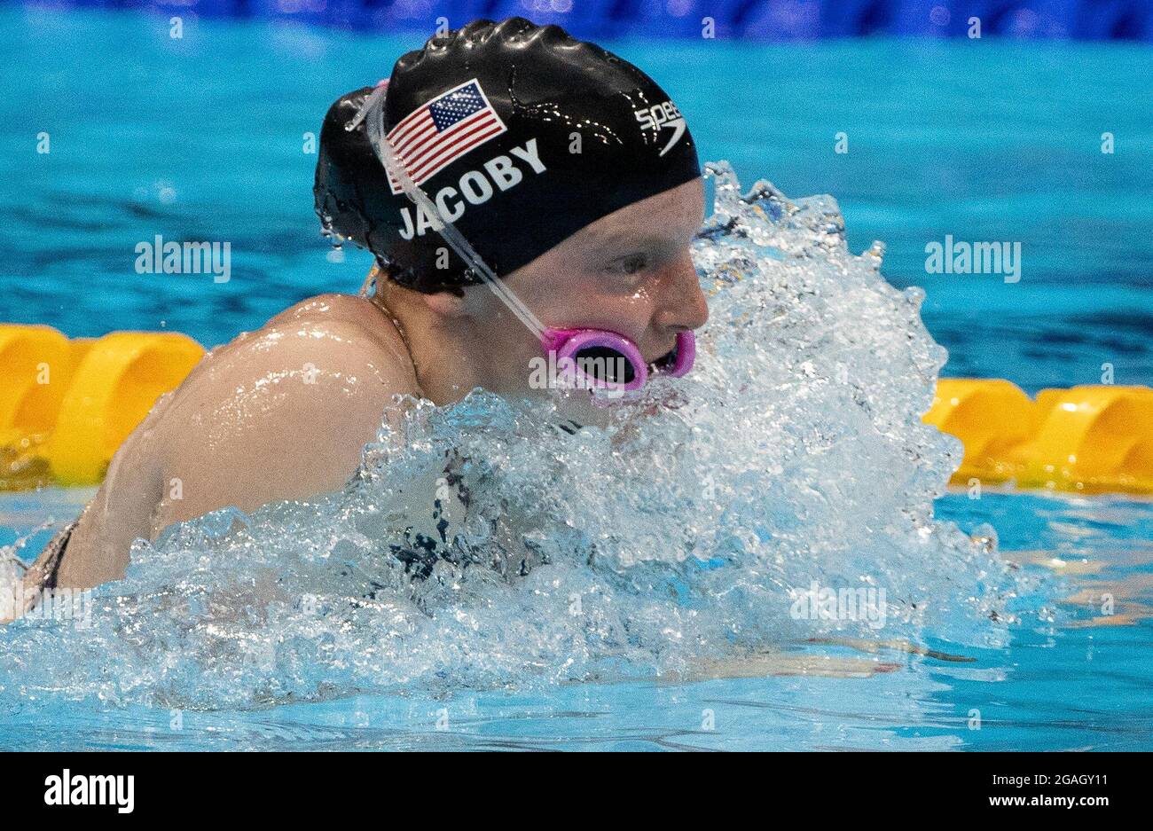 Tokyo, Kanto, Japan. 31st July, 2021. Lydia Jacoby (USA) goggles ...