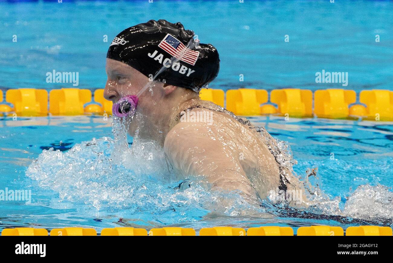 Tokyo, Kanto, Japan. 31st July, 2021. Lydia Jacoby (USA) goggles ...