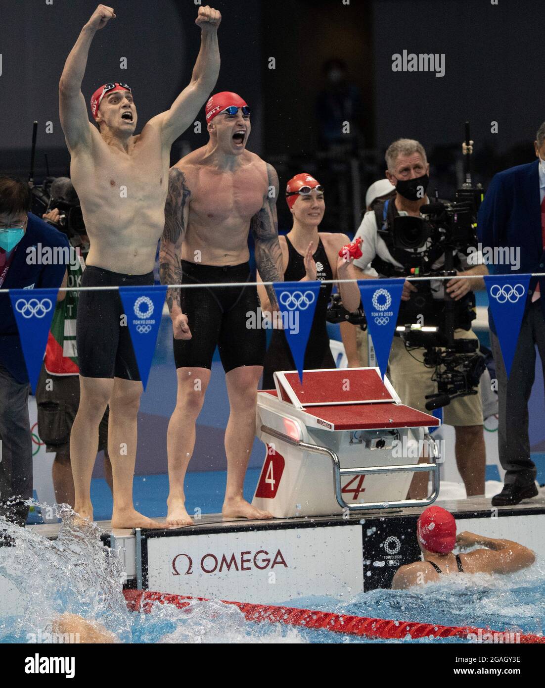Tokyo, Kanto, Japan. 31st July, 2021. James Guy, Adam Peaty and ...