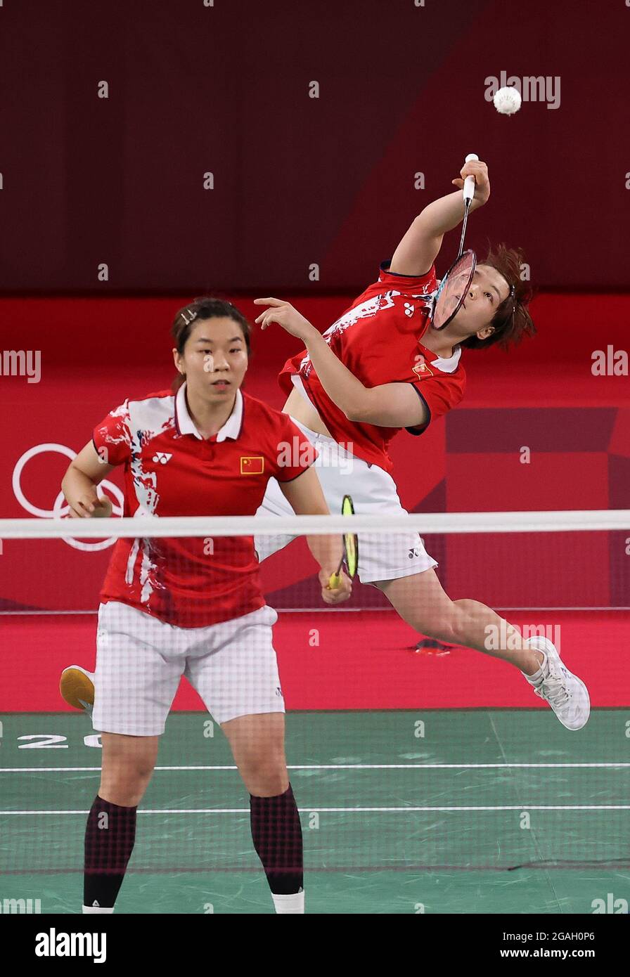 Tokyo, Japan. 31st July, 2021. Chen Qingchen and Jia Yifan (front) of China compete during the ...