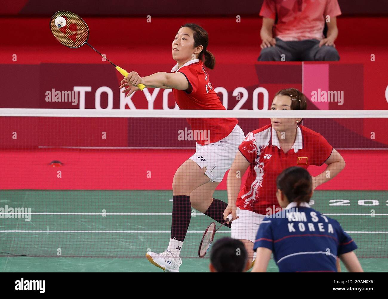 Tokyo, Japan. 31st July, 2021. Chen Qingchen and Jia Yifan (L, back) of China compete during the ...